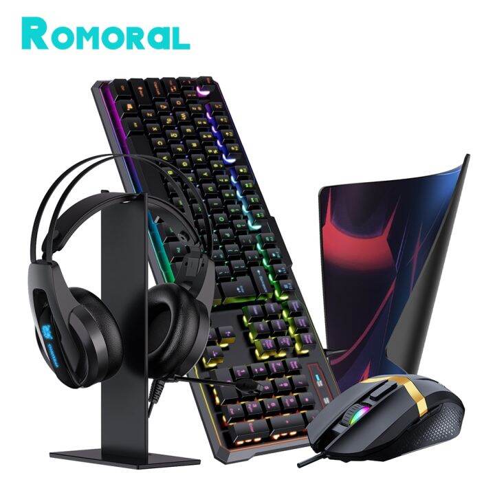 USB Gaming Keyboard And Mouse Set Mechanical Keyboard Breathable Light ...