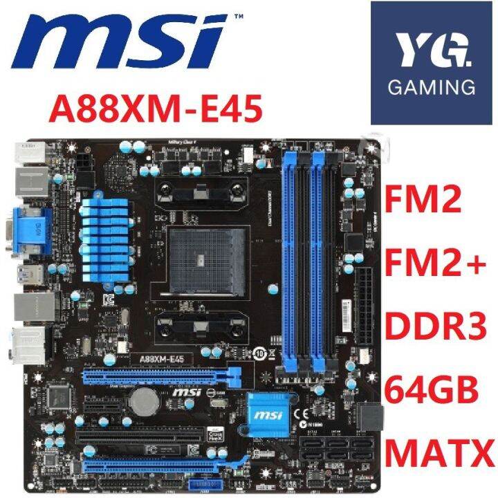 MSI A88XM-E45 Desktop Motherboard AMD A88X Socket FM2/FM2+ DDR3 64GB MATX Used Mianboard | Lazada PH
