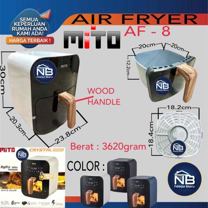 Digital Air Fryer Mito AF8 / AF 8 Wadah Panci Transparan Kapasitas 4L | Lazada Indonesia