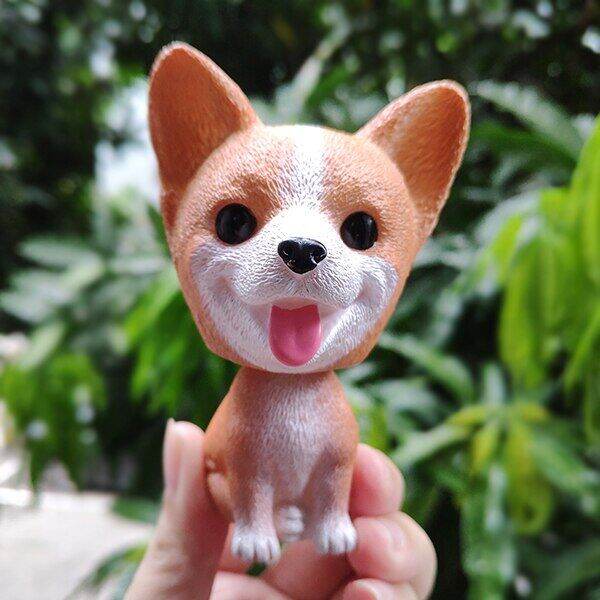เครื่องประดับรถพยักหน้าสุนัขตลกฮัสกี้เขย่าหัวของเล่น B Obble Head ลูก ...