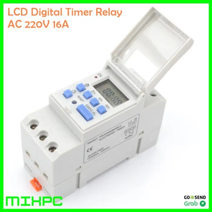 DIGITAL TIMER AC 220V 16A LCD POWER PROGRAMMABLE DIN TIME SWITCH RELAY BISA COD | Lazada Indonesia
