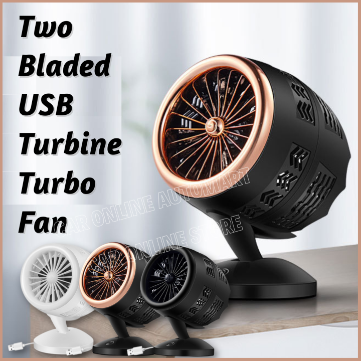 Two-Bladed Fan USB Turbine Turbo Air Cooler Fan Air Circulation Silent ...