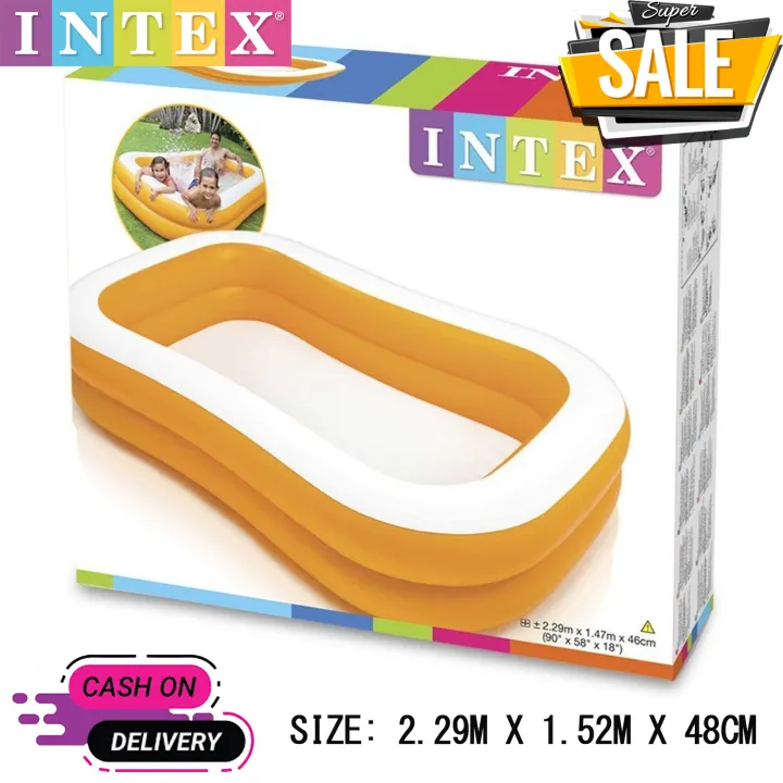 Intex 90 x 58 x 18-inch Mandarin Swim Center Inflatable Family Pool for ...