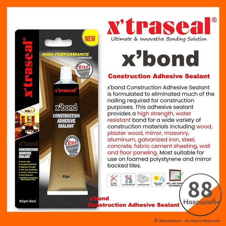x'traseal xtraseal x'bond xbond construction adhesive / wainscoating ...