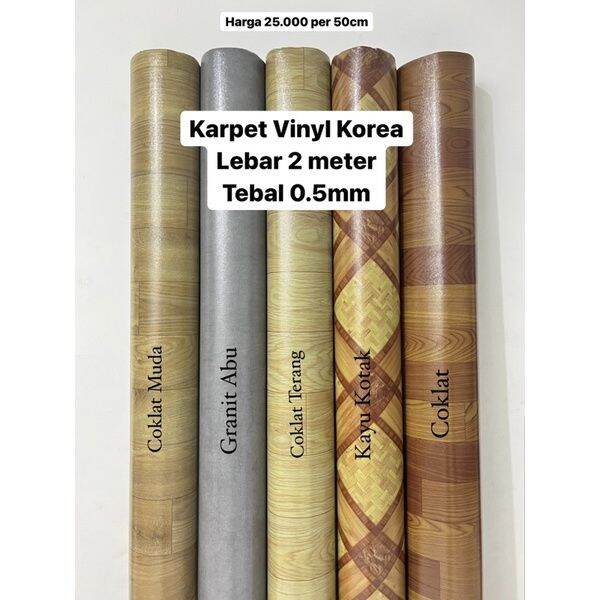 KARPET VINYL LANTAI IMPORT MOTIF KAYU / MARMER PERLAK WALLPAPER KERAMIK ...