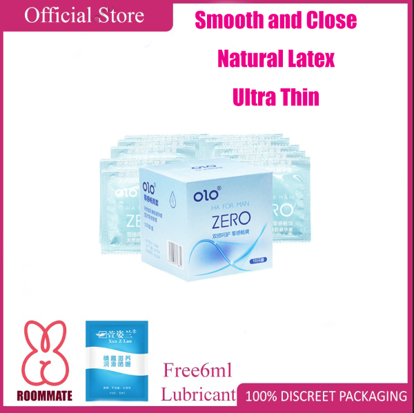Roommate Olo Ha For Man Zero Condom Blue 10 pcs Natural Latex Condom Sex Product Safe with Free ...