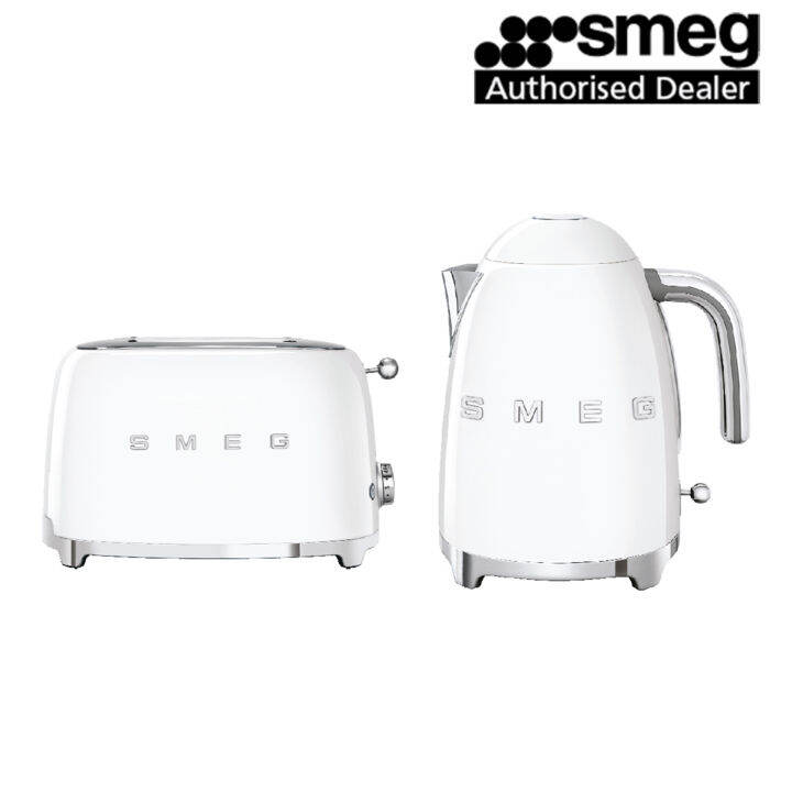 Smeg Breakfast Set Kettle KLF03WHUK + Toaster TSF01WHUK (White ...