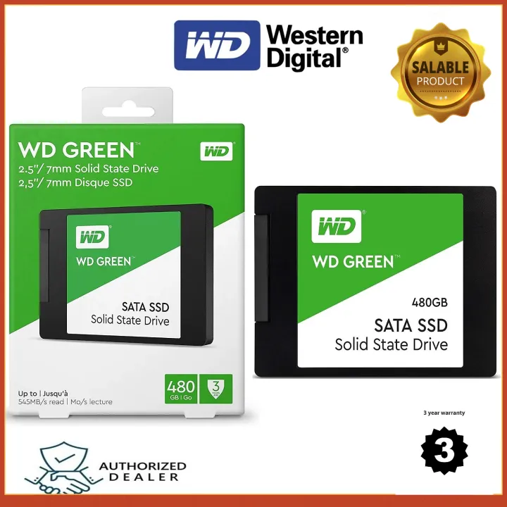 WD Green 120GB/240GB/480GB/960GB 2.5" SATA III 3D NAND SSD Solid State Drive Western Digital ...