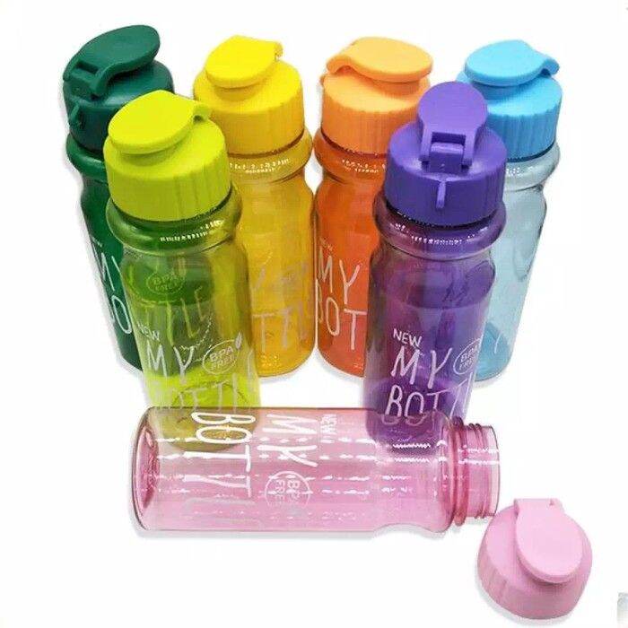 Botol Minum My Bottle Click Transparan Warna dengan Tali handle ...