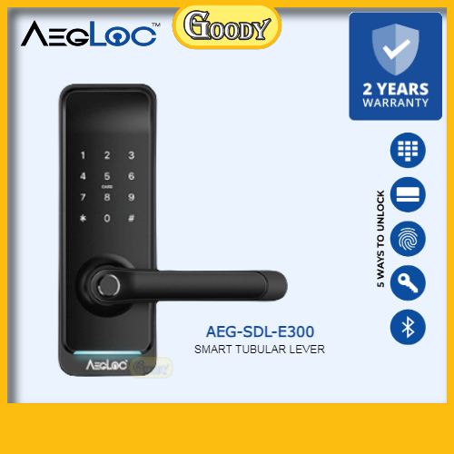 AEGLOC Black Smart Tubular Lock (AEG-E300) /DIGITAL DOOR LOCK - ALUMINIUM DOOR / WOODEN DOOR ...