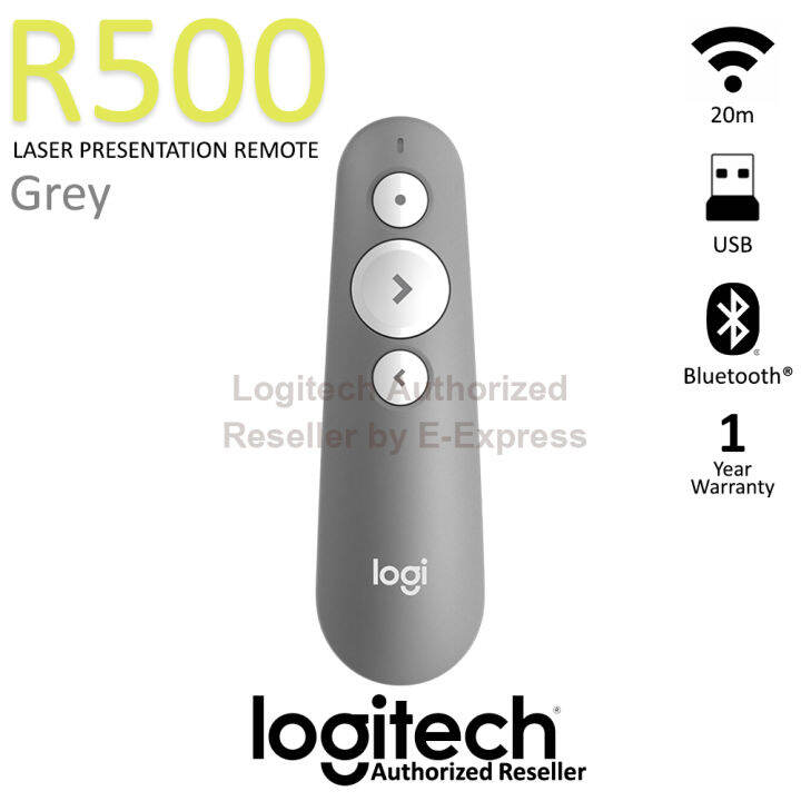 Logitech R500 Wireless Presenter Laser Pointer - Grey (สีเทา) ประกัน ...