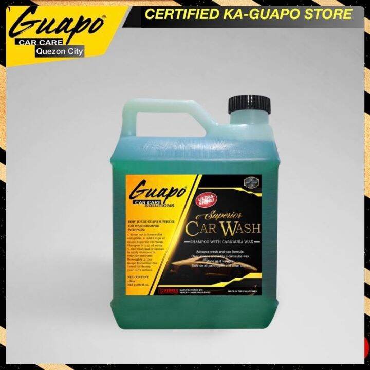 Guapo Car Care Superior Car Shampoo w/ Carnauba Wax Motor Wash Shampoo ...