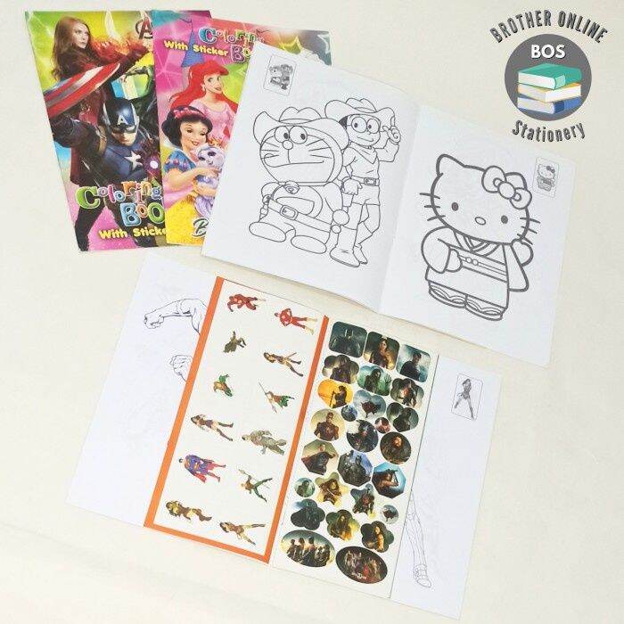 BOS Buku Mewarnai+Sticker/Belajar Mewarnai Dan Menempel/Education ...