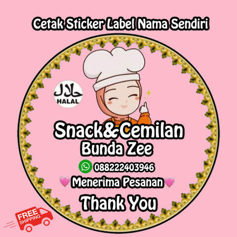 Cetak Sticker Glossy Cromo Desain Lucu - A4 - Cetak Label Kemasan ...
