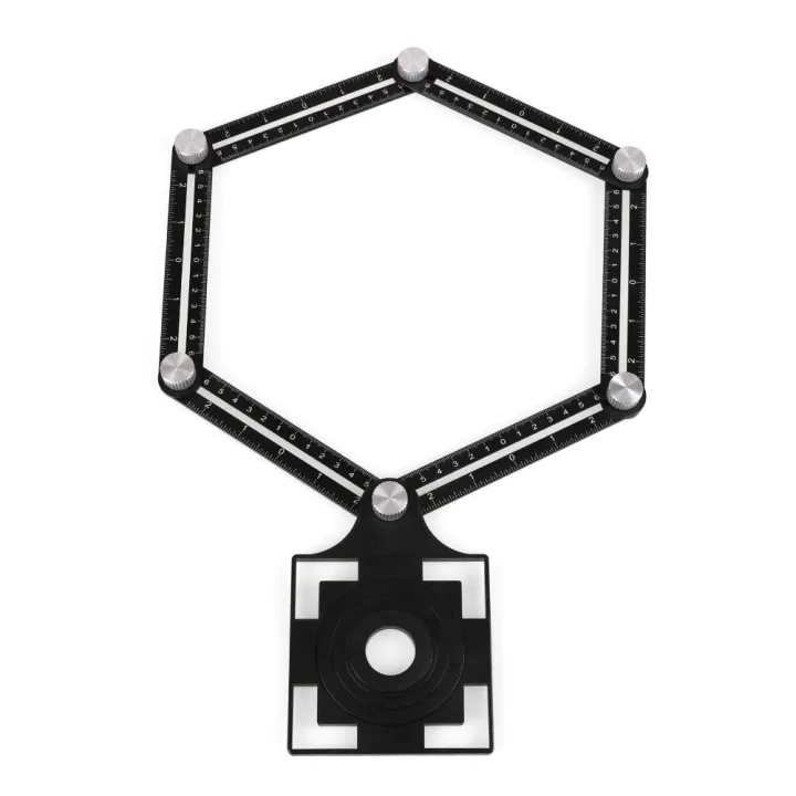 Multi Template 6 Folding Rulers Measuring Tool Angle Ruler with Drill ...