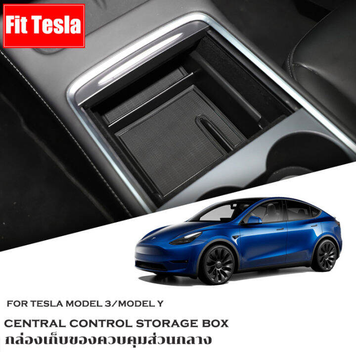 armrest box store content box tesla model 3 model y central control ...