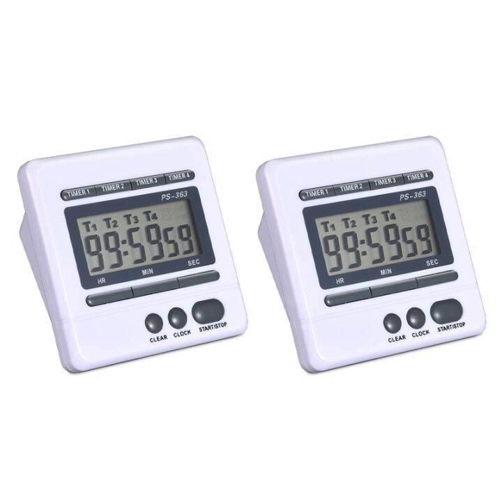 3X Digital Countdown Timer 4 Channel Count Up Down Kitchen Cooking Timer Clock | Lazada.co.th