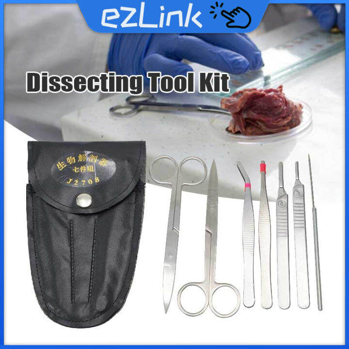 7Pcs/set Stainless Steel Dissector Microscope Dissecting Tool Kit For ...