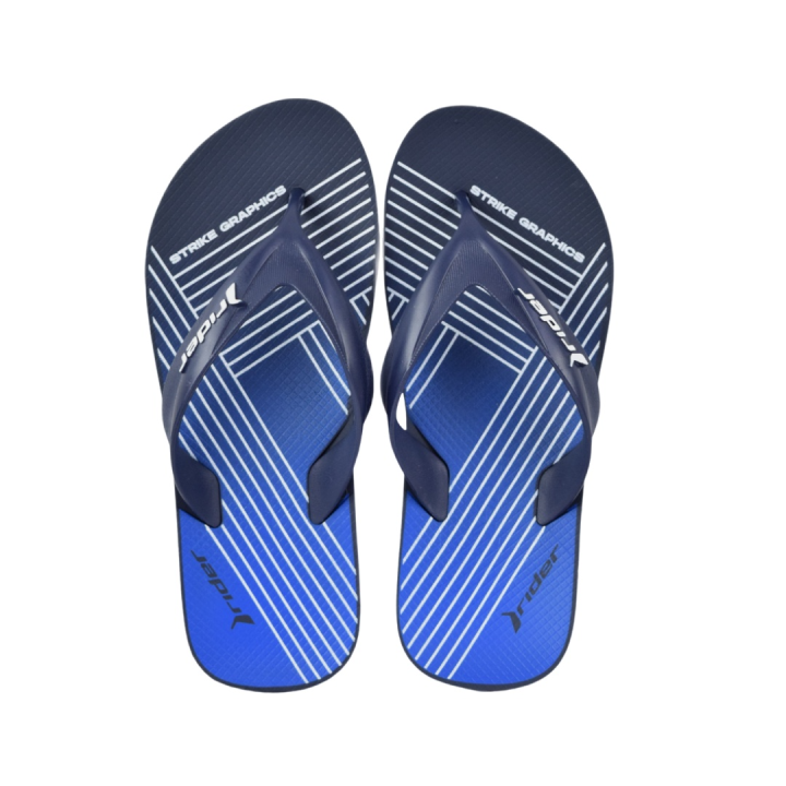 Rider Strike Graphics Ad Blue White Men's Slippers | Lazada PH