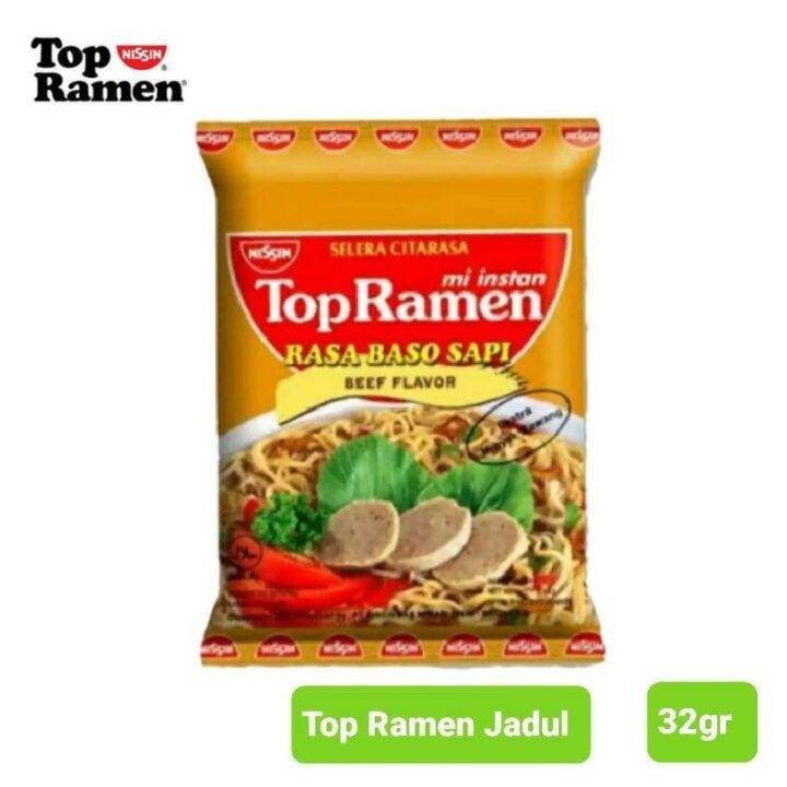 MIE TOP RAMEN Rasa Baso Sapi 32gr - Top Ramen Jadul By Nissin | Lazada ...