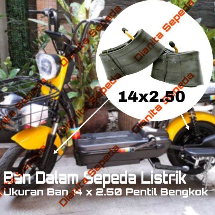 ban dalam sepeda listrik 14 x 2.50 E-Bike ukuran 14x2.50 sparepart ...