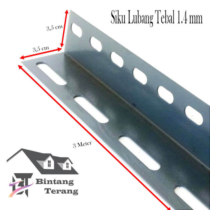 BTS - 10 Batang Siku Lubang Abu Abu Tebal 1.2mm & 2mm | Besi Siku Warna ...