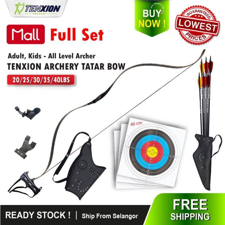 TenXion Archery Traditional Tartar Bow 20-40LBS Kit Target Busur ...