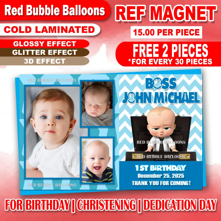 Boss Baby Ref Magnet Birthday Baptismal Christening Baptism Dedication ...