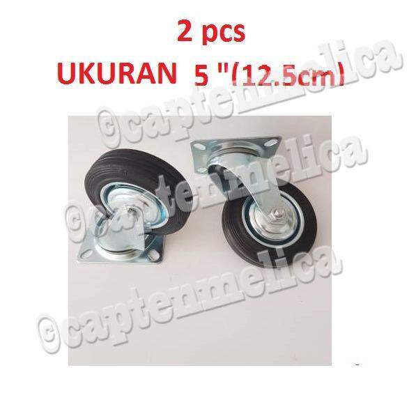 2pcs - ( TYPE HIDUP ) 5" RODA BAN ETALASE RODA BAN TROLI TROLLEY RODA ...