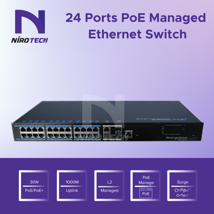 24 Ports PoE Managed Ethernet Switch | Lazada