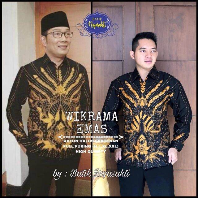Kemeja Batik ridwan kamil baju batik mewah lengan panjang WIKRAMA EMAS ...