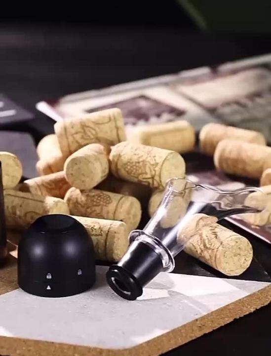 2แพ็คจุกแชมเปญ & ไวน์แดงปั๊มสูญญากาศ Stoppers Plug Reusable Corks ขวด ...