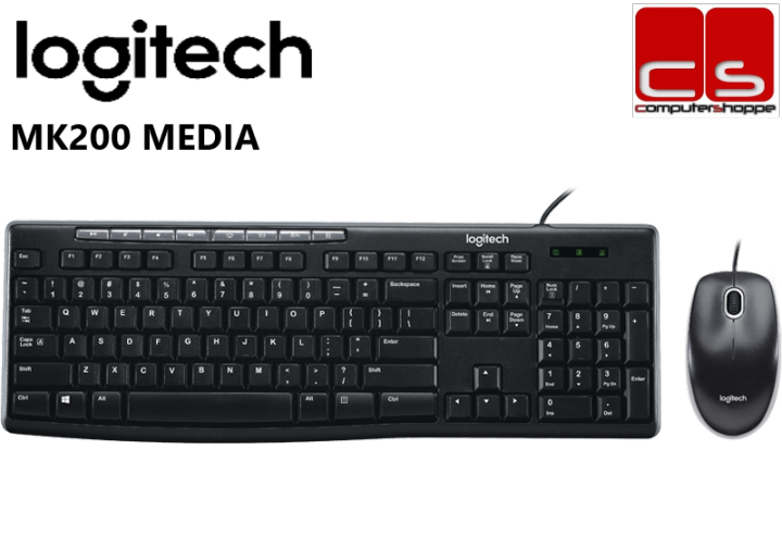 Logitech Mk200 Media Wired Keyboard And Mouse Combo Lazada