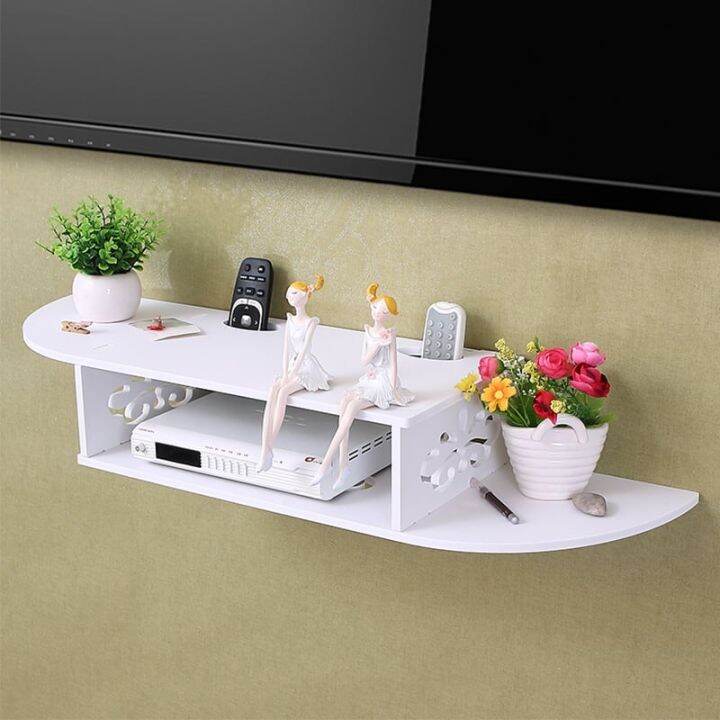 Wall Mounted Shelf Hanging Shelf Storage Rack Router Wireless Wifi TV ...