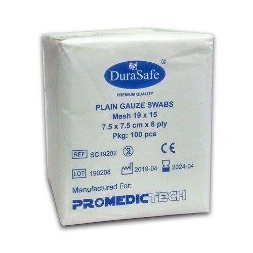 Durasafe Precut Gauze [ Size: 7.5cm ] 8ply x 100pcs/pkt | Lazada