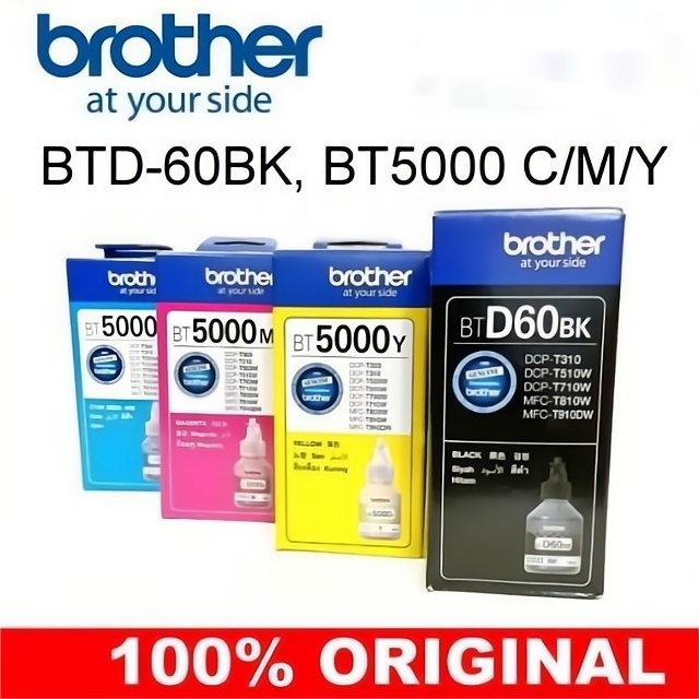 หมึกแท้/ราคาถูก/ของแท้ Brother BT-D60(BK) /BT-5000C ชุด 4 สี BK, C, M ...