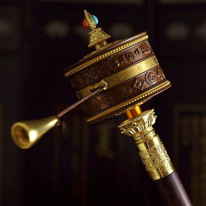 Tibet Kaiji hand-operated Sutra wheel auspicious Ruyi six character ...