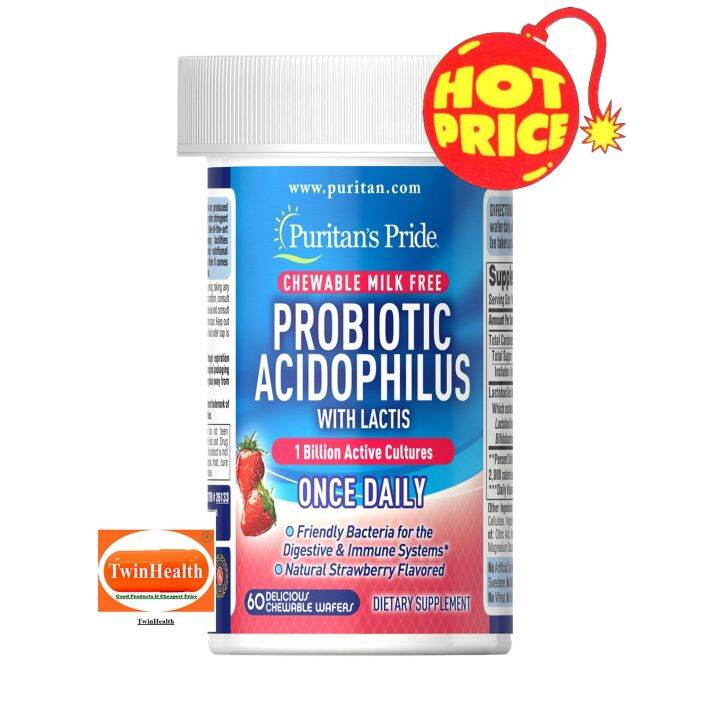 Puritan's Pride Chewable Probiotic Acidophilus with Lactis / 60 ...