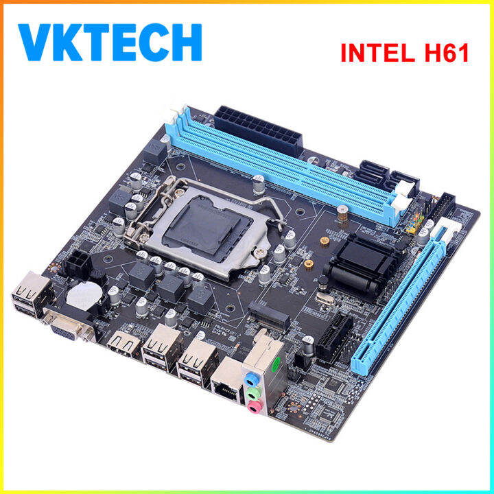 [Vktech] H61 Motherboard 16GB Micro-ATX Computer Motherboard LGA1155 Socket I3/I5/I7 CPU Support ...