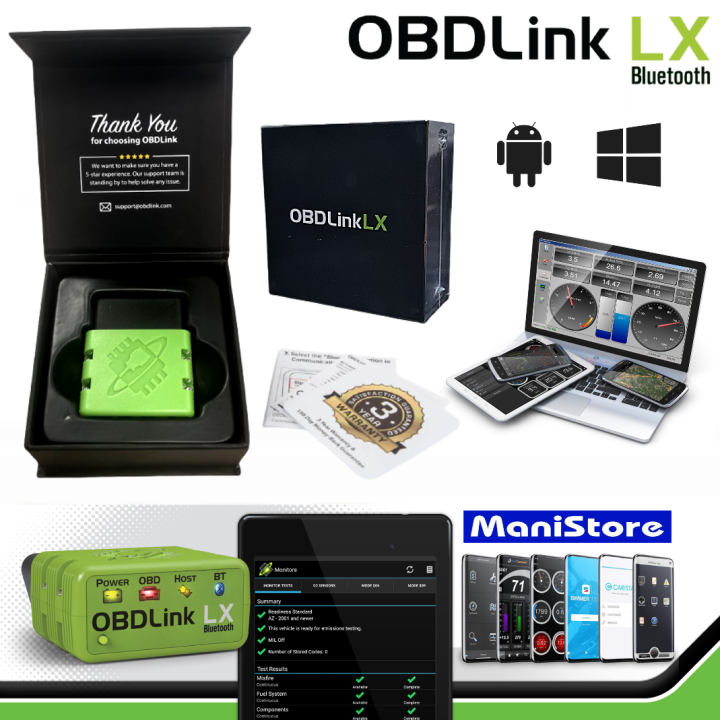 OBDLink® LX Bluetooth OBD2 Diagnostic Scanner for Android and Windows ...