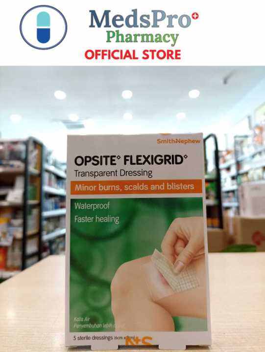 SMITH&NEPHEW OPSITE FLEXIGRID TRANSPARENT DRESSING (6CMX7CM) | Lazada