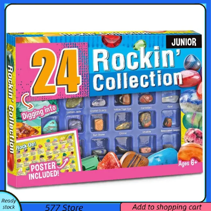 Rocks Collection Rock and Mineral Education Set for Kids Geology Gem ...