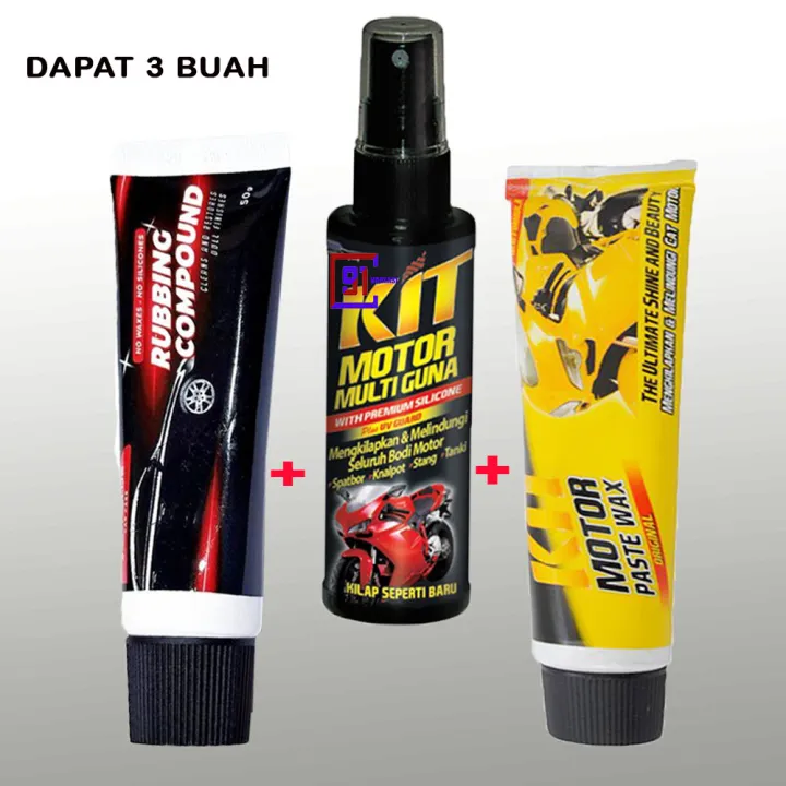 Kit Pengkilap Body Motor / Kit Motor Paste Wax Original + ALF Rubbing ...