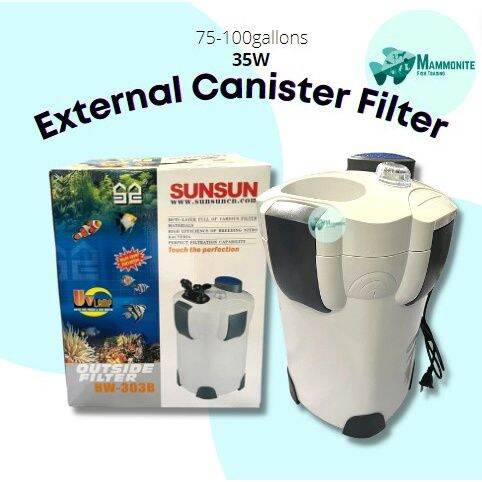 Sunsun External Filter HW-303B Canister With Pump 35 Watts 1400 L/H For Aquarium Aquascape ...