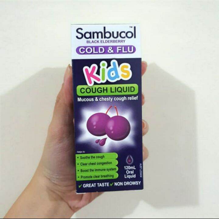 sambucol kids cold flu cough liquid black eldeberry 120ml 120 ml obat ...