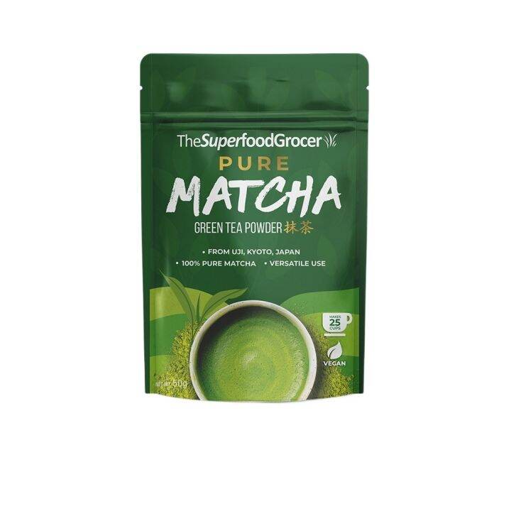 The Superfood Grocer 100 Pure Japanese Uji Matcha Green Tea Powder 50g ...