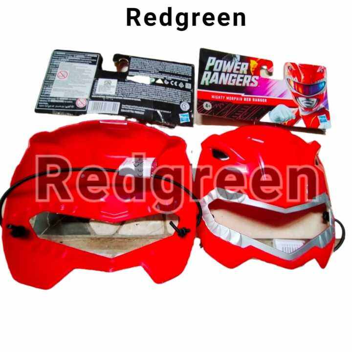 Topeng Power Rangers RED Mighty Morphin Ranger Mask Cosplay | Lazada ...