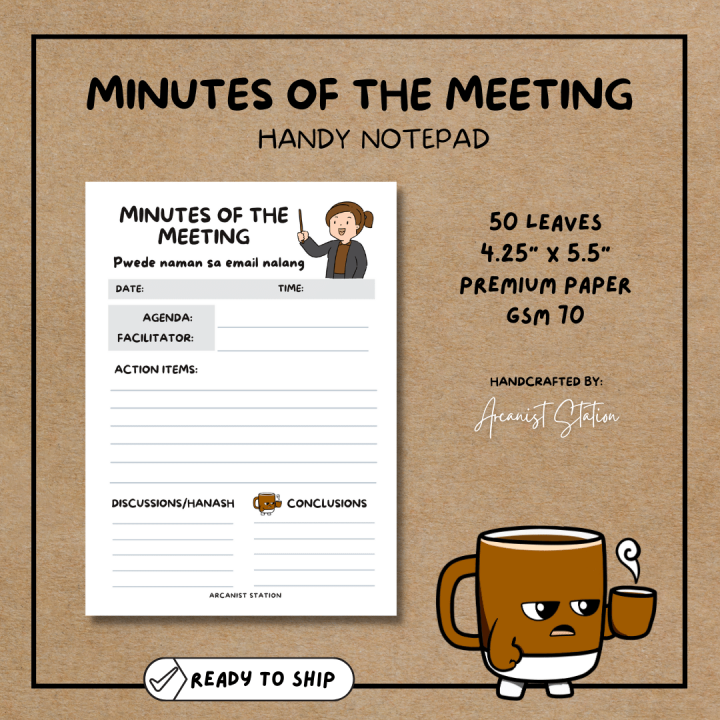 Minutes of the Meeting - Witty Notepad Planner | Lazada PH