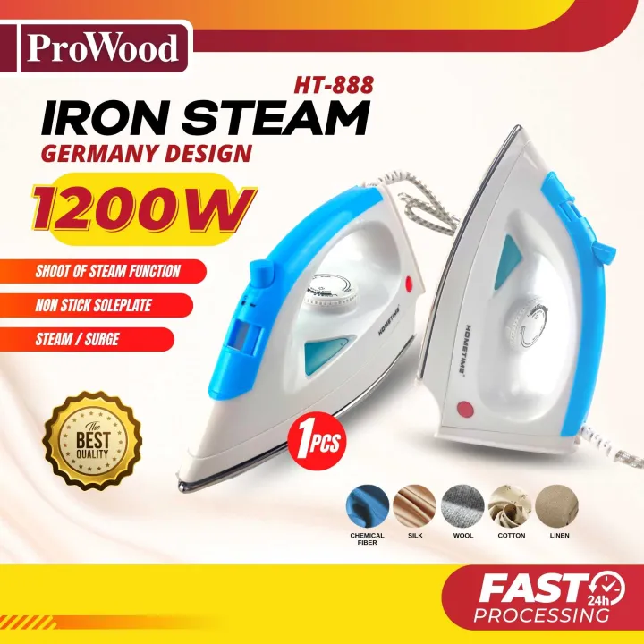 888 Steam Iron Electric Non Stick Soleplate Seterika Stim Seterika Baju ...