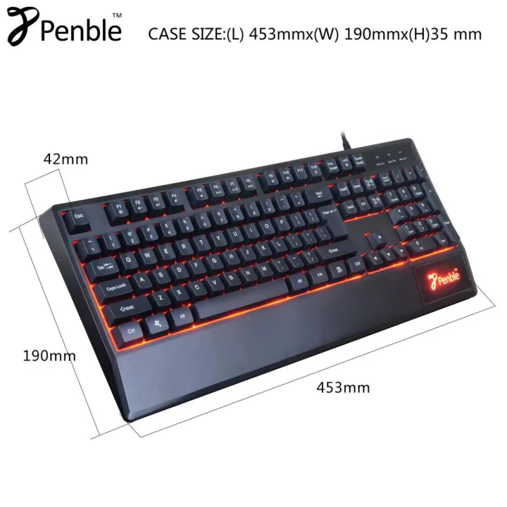 Penble PB-5000 USB Gaming Keyboard w/LED backlight Red | Lazada PH